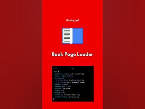 Book page Loader 💥 #webdesign #shortvideo #css #coderslife #codinglover #html #coder #html5css3 ...