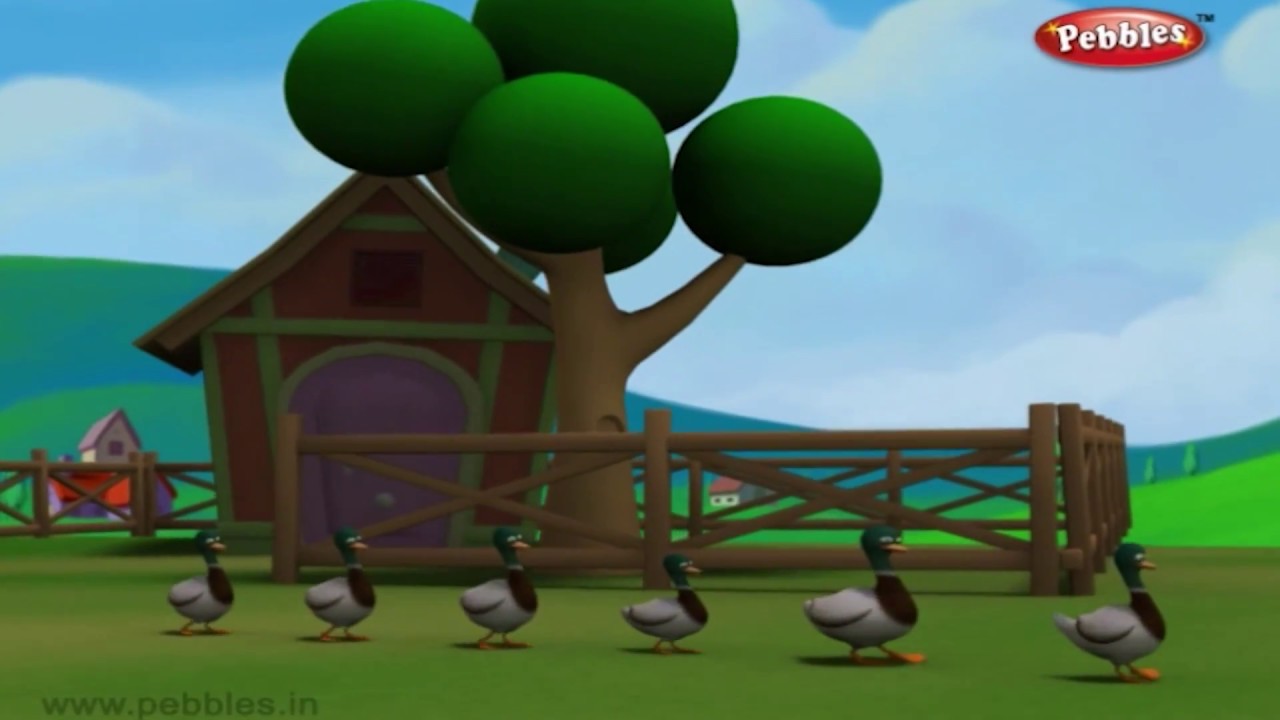 Six Little Ducks | Nursery Rhymes With Lyrics | Nursery Poems | 3D ...