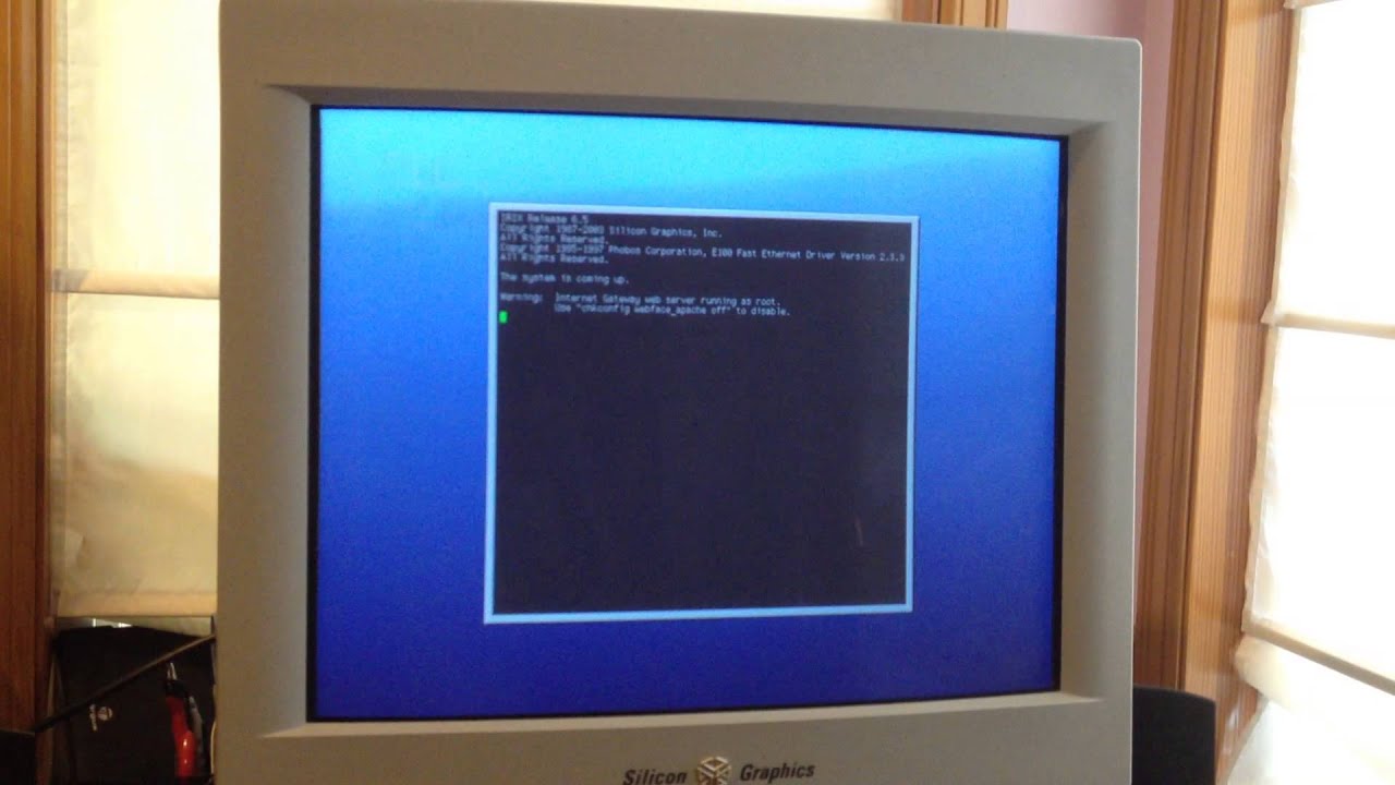 SGI Silicon Graphics Indigo 2 R10000 Max Impact Booting - YouTube