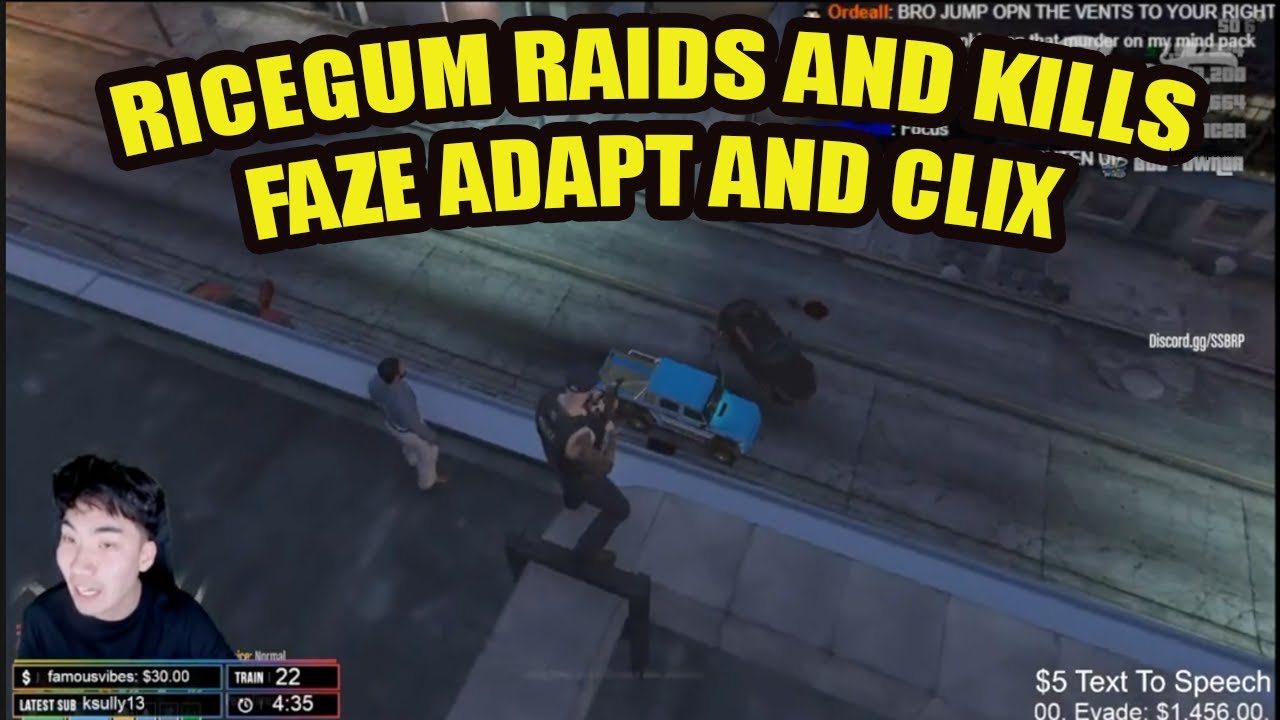 RICEGUM RAIDS AND KILLS FAZE ADAPT AND CLIX WITH A SNIPER | RICE COP ...