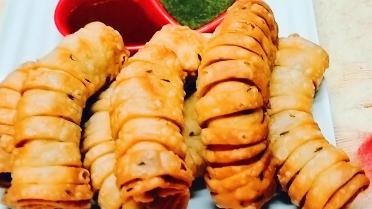 chicken crispy samosa roll/iftar recipe Ramadan special chicken smosa ...