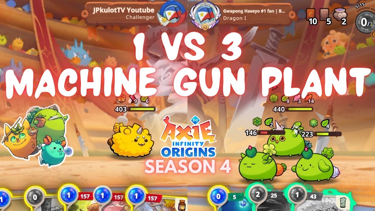 1 versus 3 with Machine Gun Plant | Axie Infinity Origins Season 4 ...
