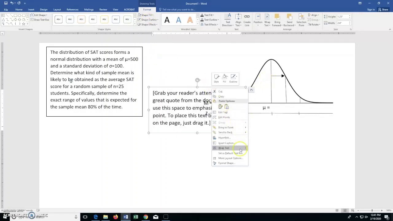 How to find a middle range of sample means using the unit normal table ...