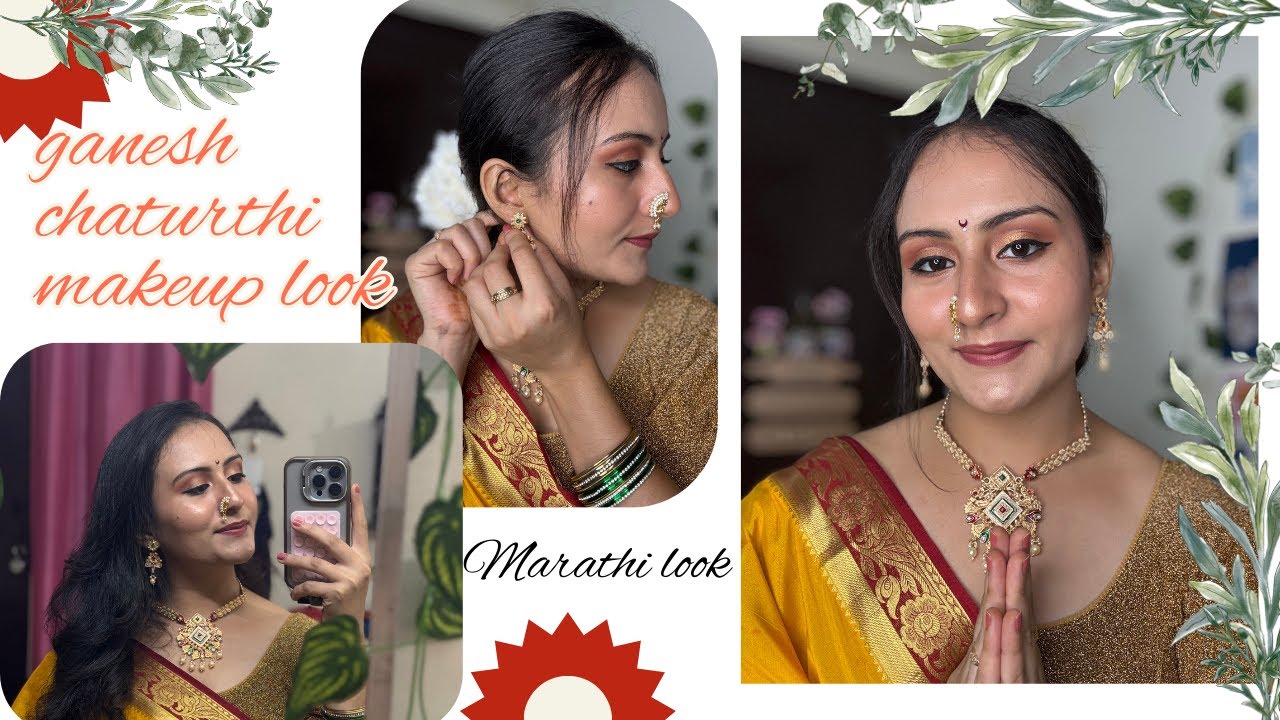 Marathi makeup tutorial |Full Traditional Ganesh Chaturthi Makeup Look ...
