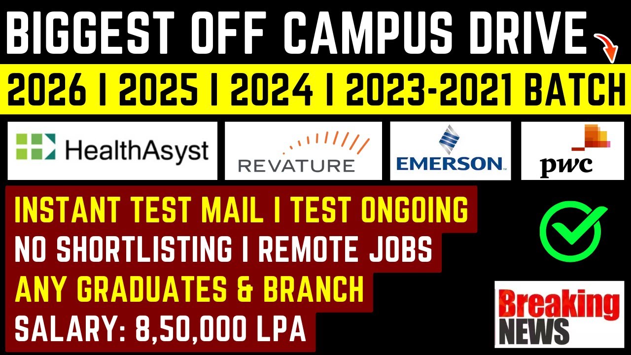 PwC, HealthAsyst, Revature, Revature Direct Test Hiring OFF Campus ...