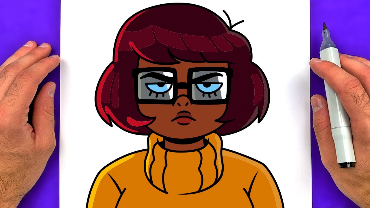 How to DRAW VELMA DINKLEY from Velma HBO TV Series - Easy Step by Step ...