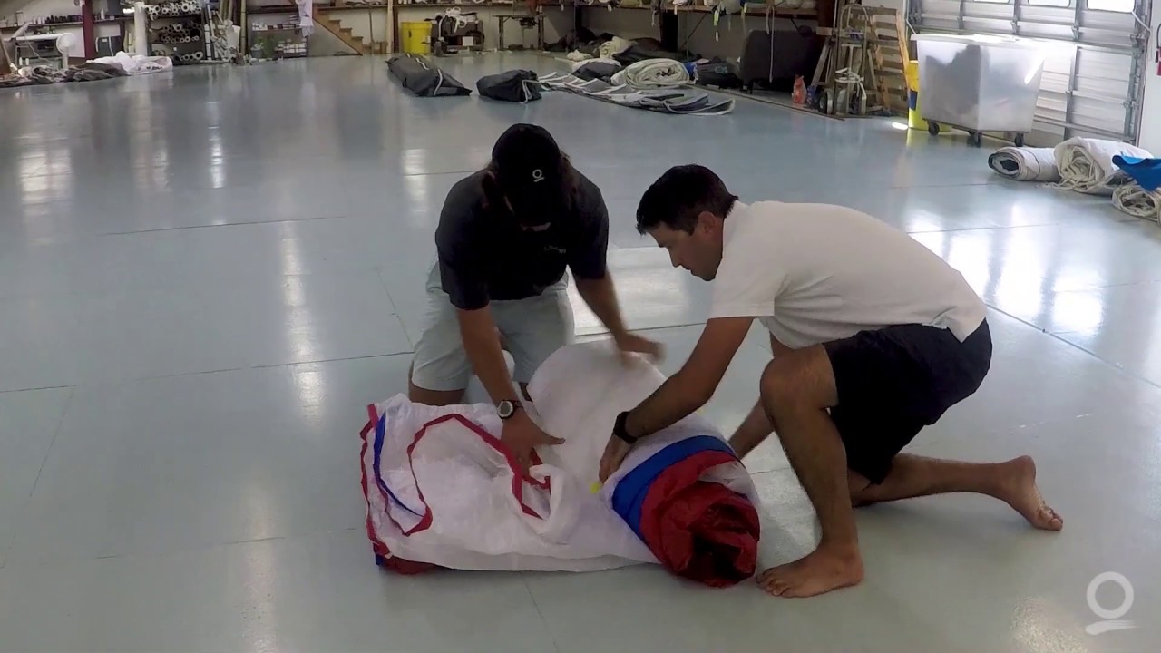 How to Fold Sails: Symmetrical Spinnaker Flake - YouTube