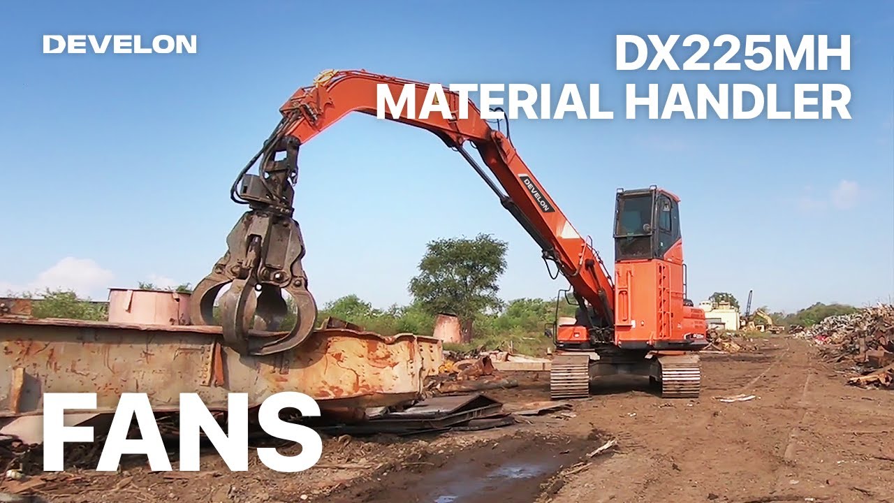 DX225MH: Moving Mountains with DEVELON Material Handler - YouTube