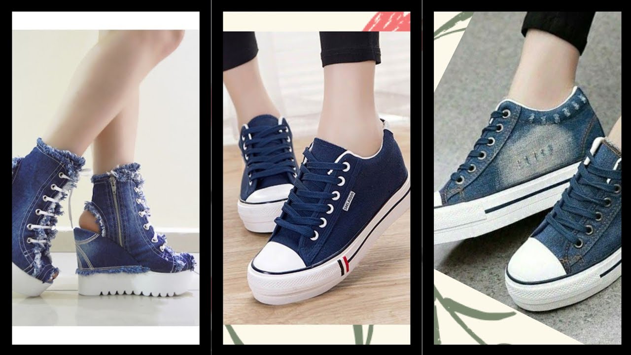 New amazing designs of "Denim"girls shoes - YouTube