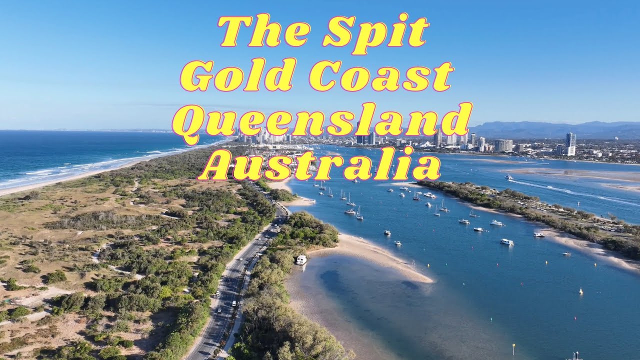 Aerial view of The Spit located in The Gold Coast Queensland Australia ...