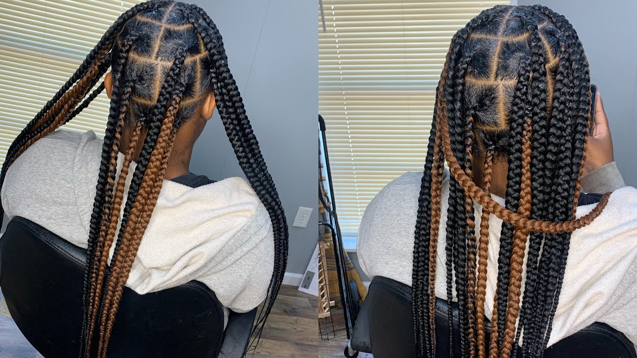Mediumlarge Box Braids With Color