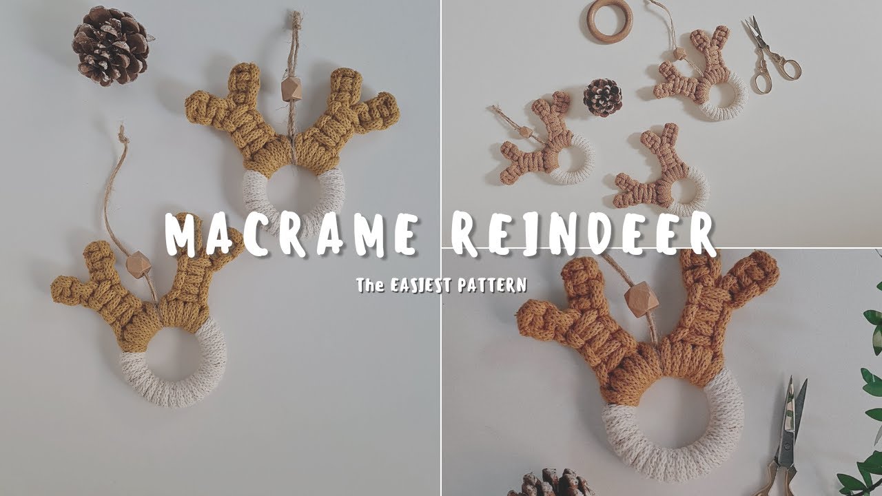 Macrame Reindeer - The EASIEST Pattern #macramereindeer - YouTube