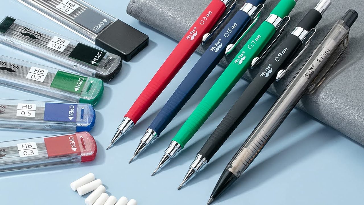 Mr. Pen Lead Pencils Review // 0.3 MM - 2.0 MM - YouTube