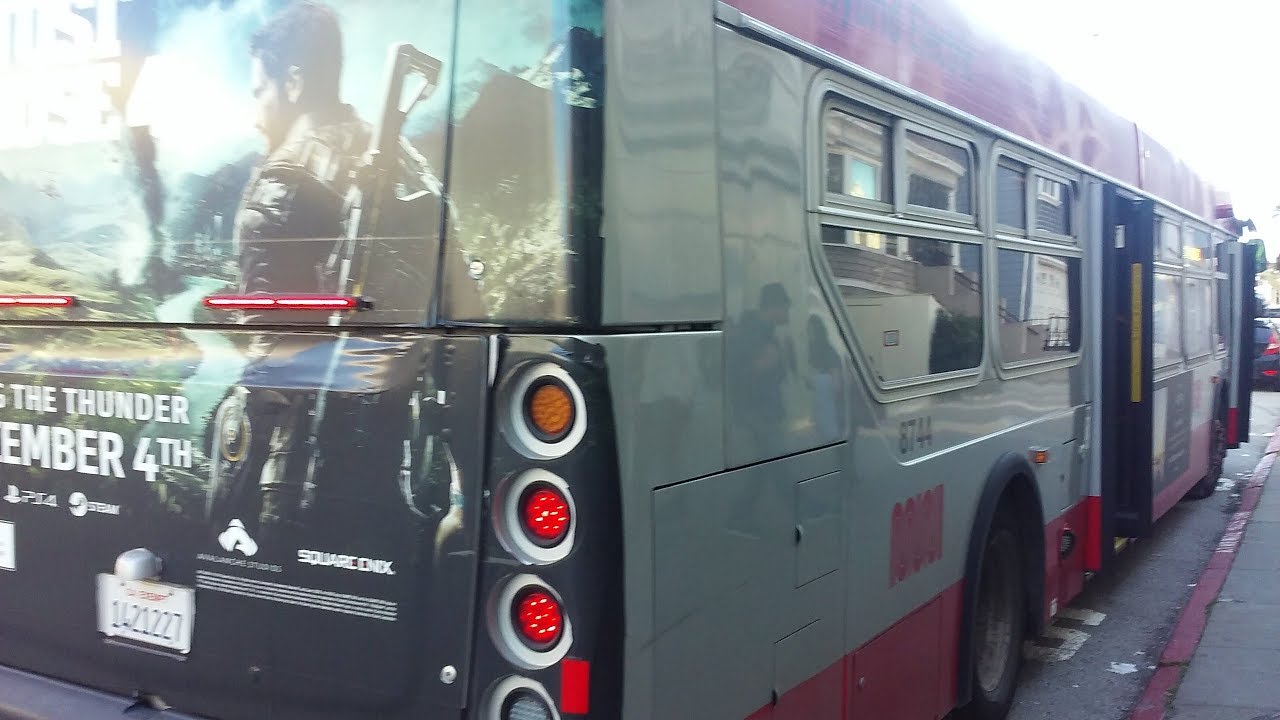 SF Muni 8744 on Route 43 - YouTube