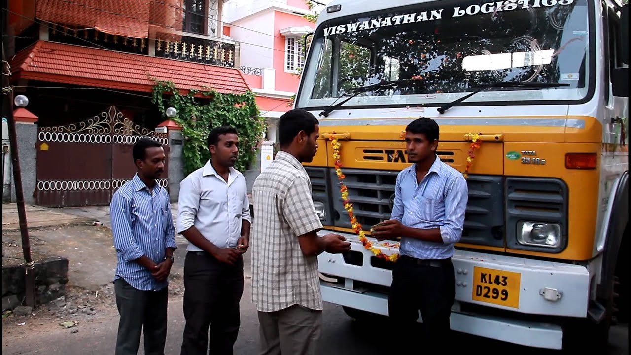 Our new container lorry pooja - YouTube