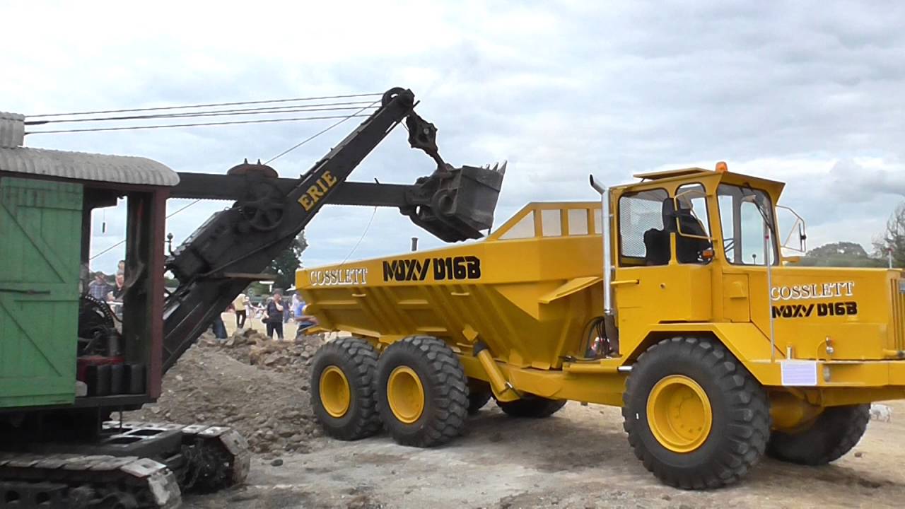 Erie steam shovel ( 101 year old ) loads Barry Cossletts Moxy ADT - YouTube