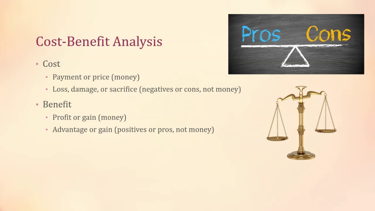 Cost Benefit Analysis Scale