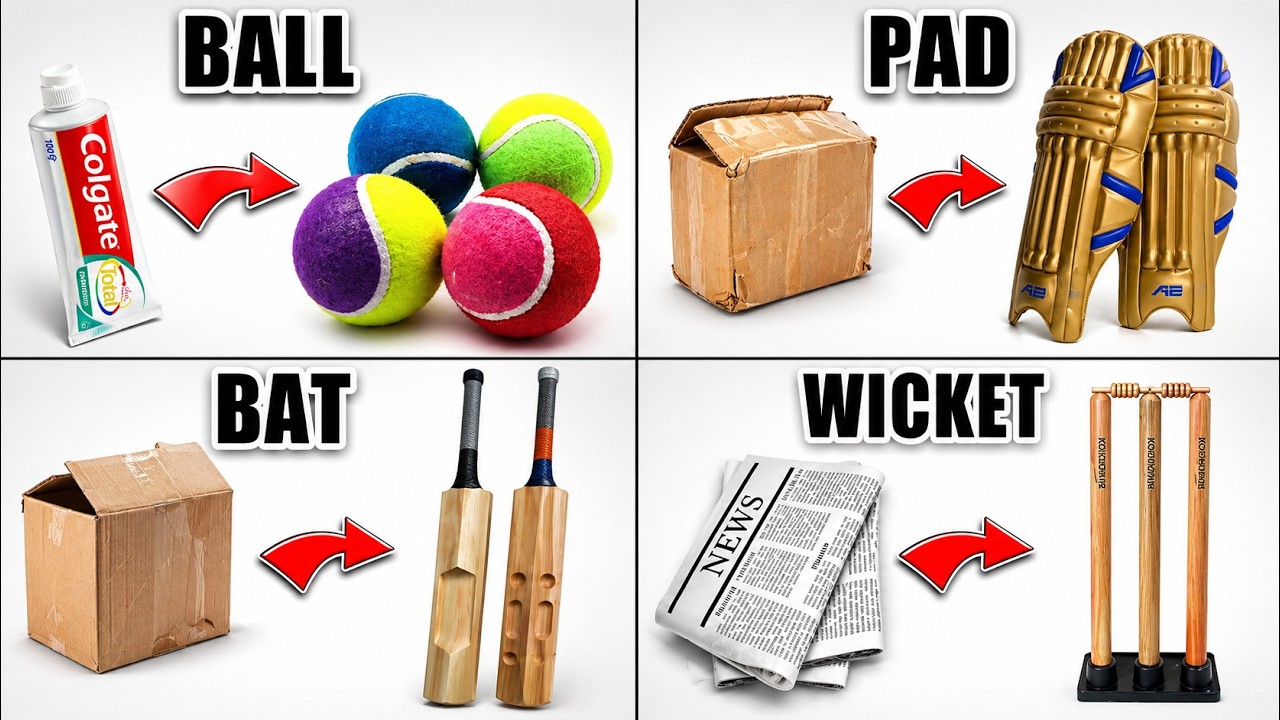 100% Working | 4 Easy Homemade Cricket Kits Making | how to make ...