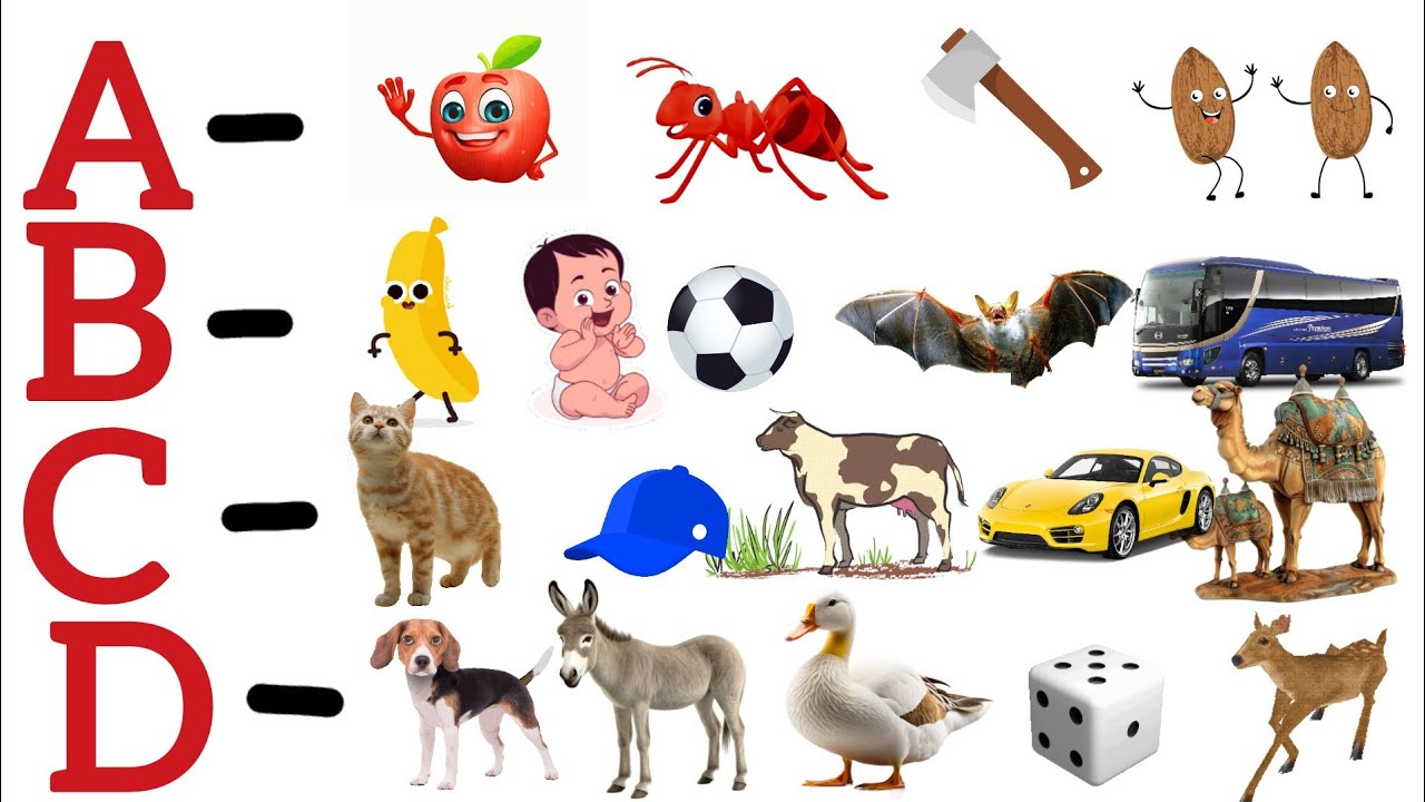 A To Z Alphabets For 5 Words ll A To Z Alphabets With Picture In ...