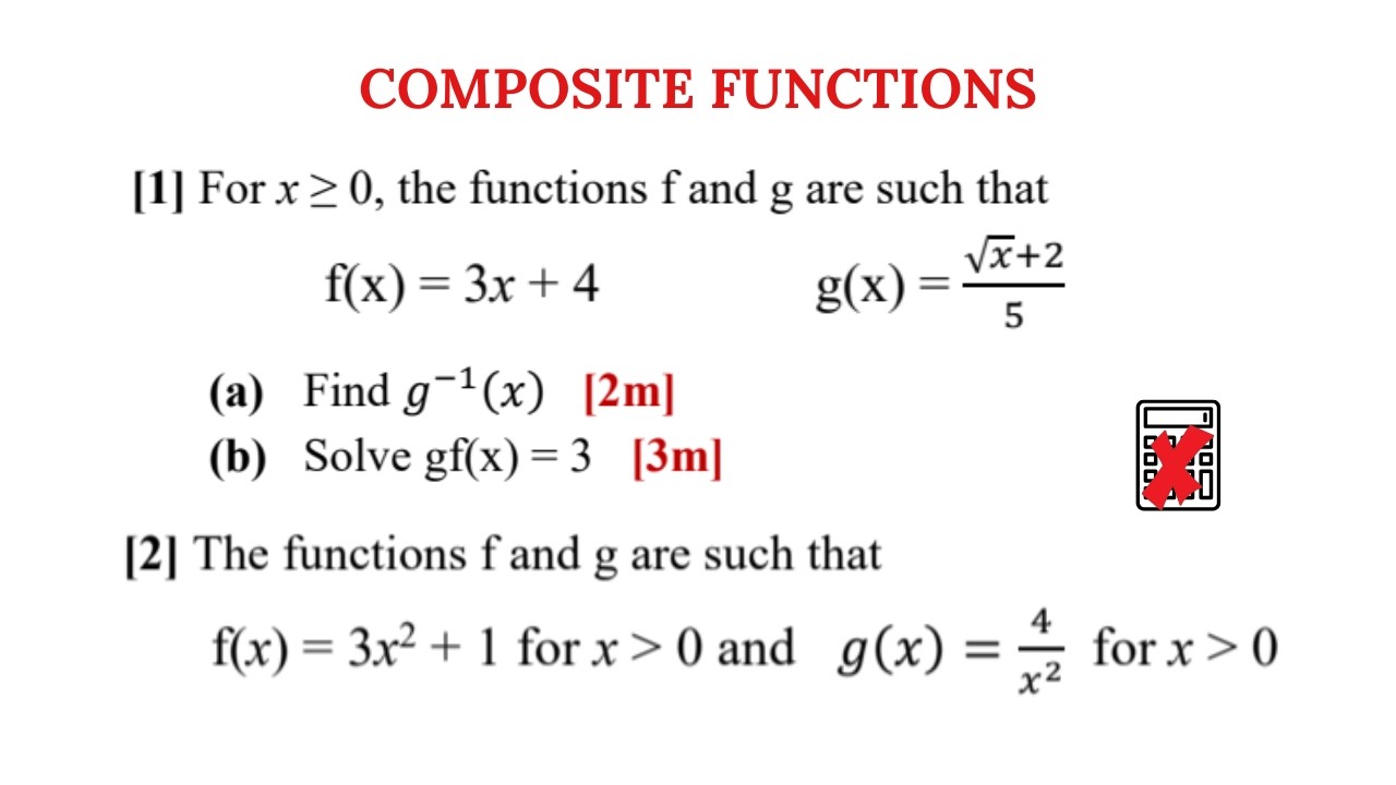 Edexcel GCSE Maths (1MA1) | Higher Tier | Composite Functions | Nov ...