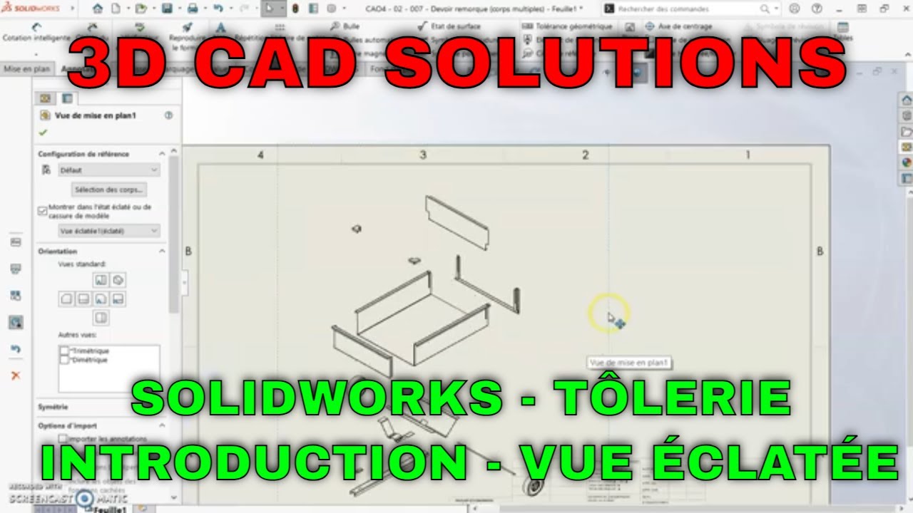 Solidworks - Tôlerie - Introduction à la vue éclatée - YouTube