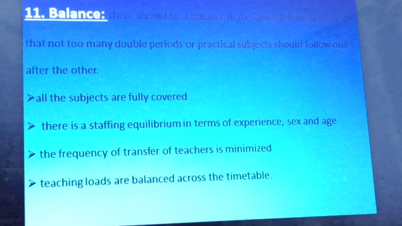 Principles of time table construction - YouTube