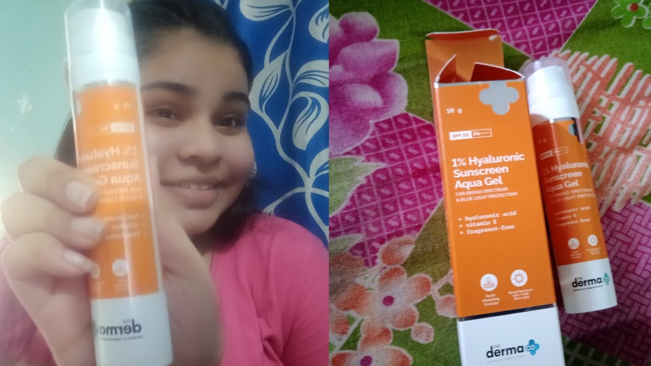 Review of dermaco 1%hyaluronic Sunscreen Aqua Gel . #sunscreen #dermaco ...