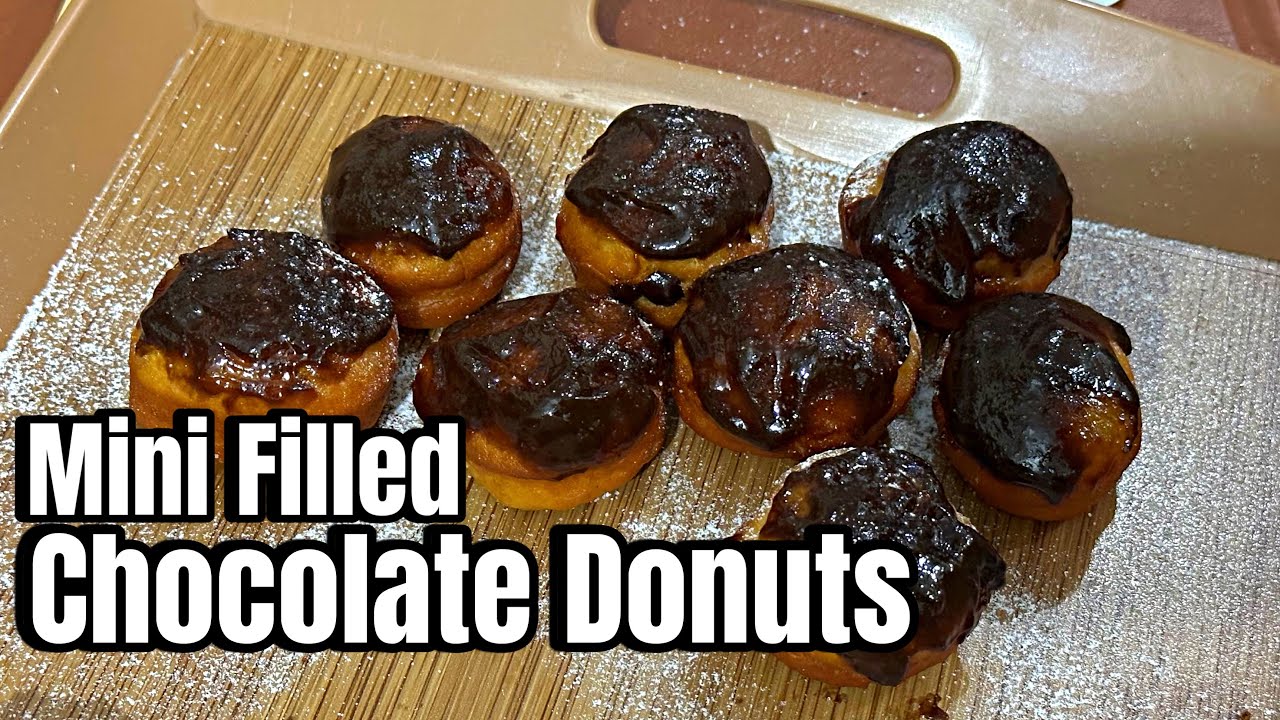 Mini Filled Chocolate Donuts | HOW TO MAKE FILLED DONUTS - YouTube
