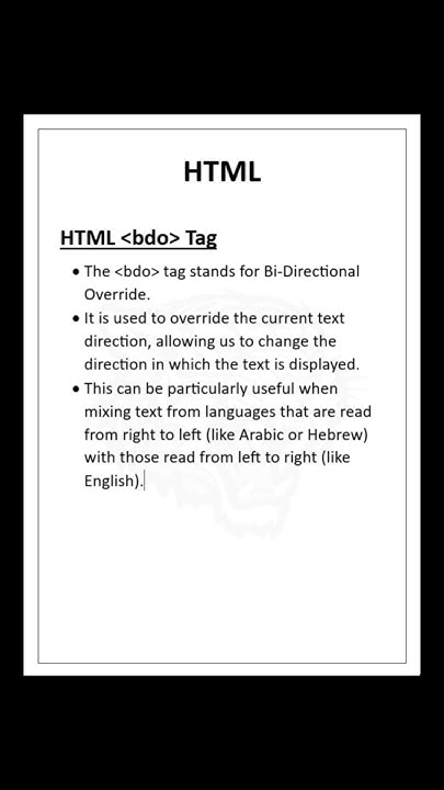 Html Bdo Tag S Code Hub Shorts Html Youtube