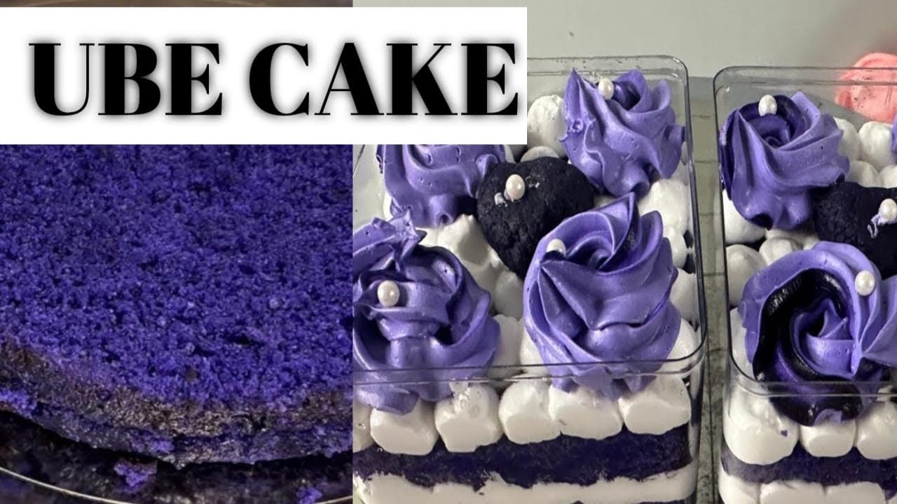 UBE cake #CUBE cake#blue currant flavour | - YouTube