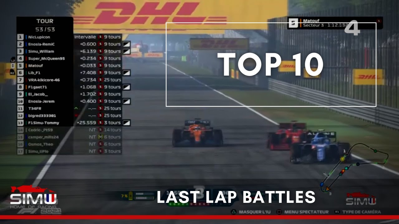 TOP 10 LAST LAP BATTLES - YouTube