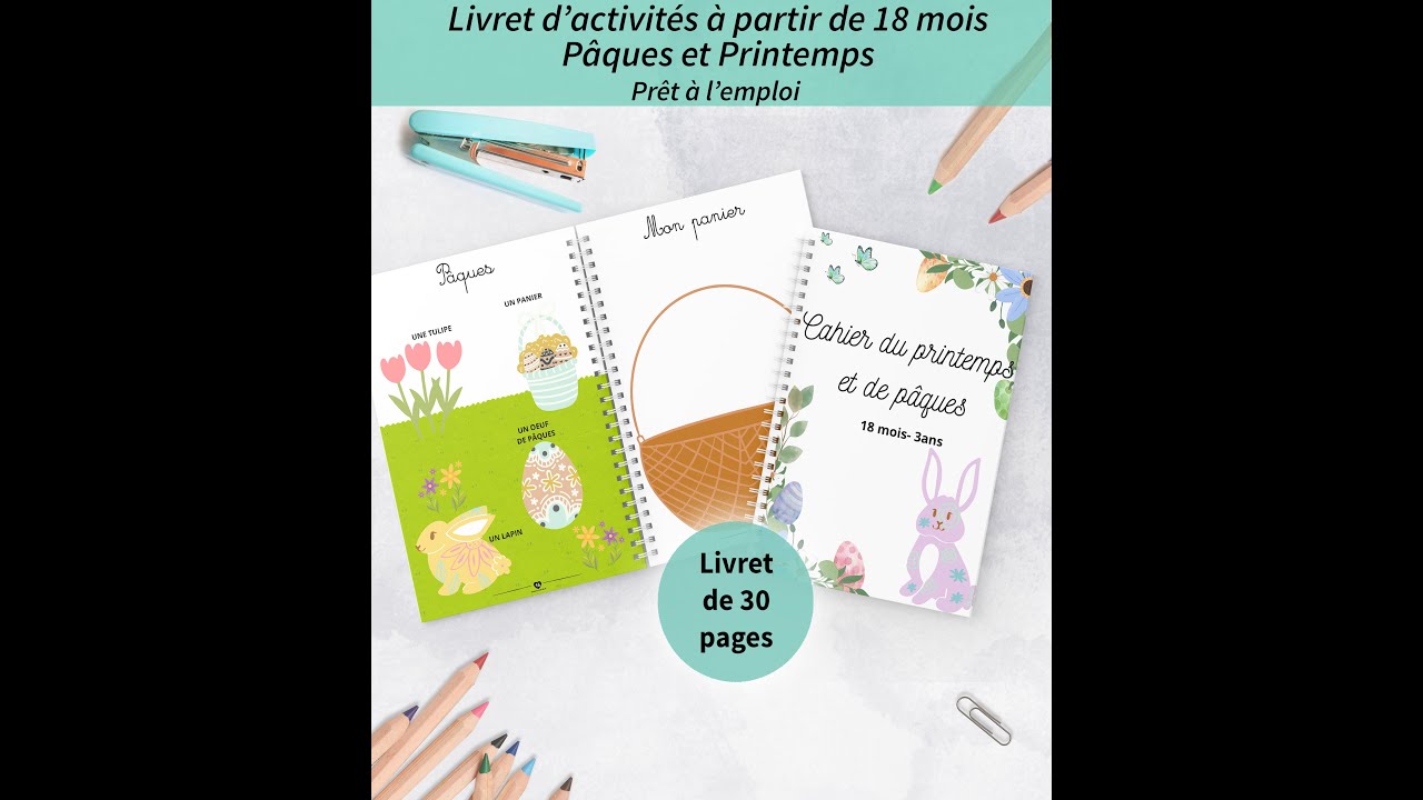 Livret d'activités pâques et printemps 18 mois et plus - YouTube