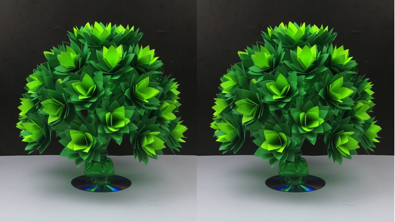 DIY-Paper flowers Guldasta with Plastic Bottles | Paper ka Guldasta ...