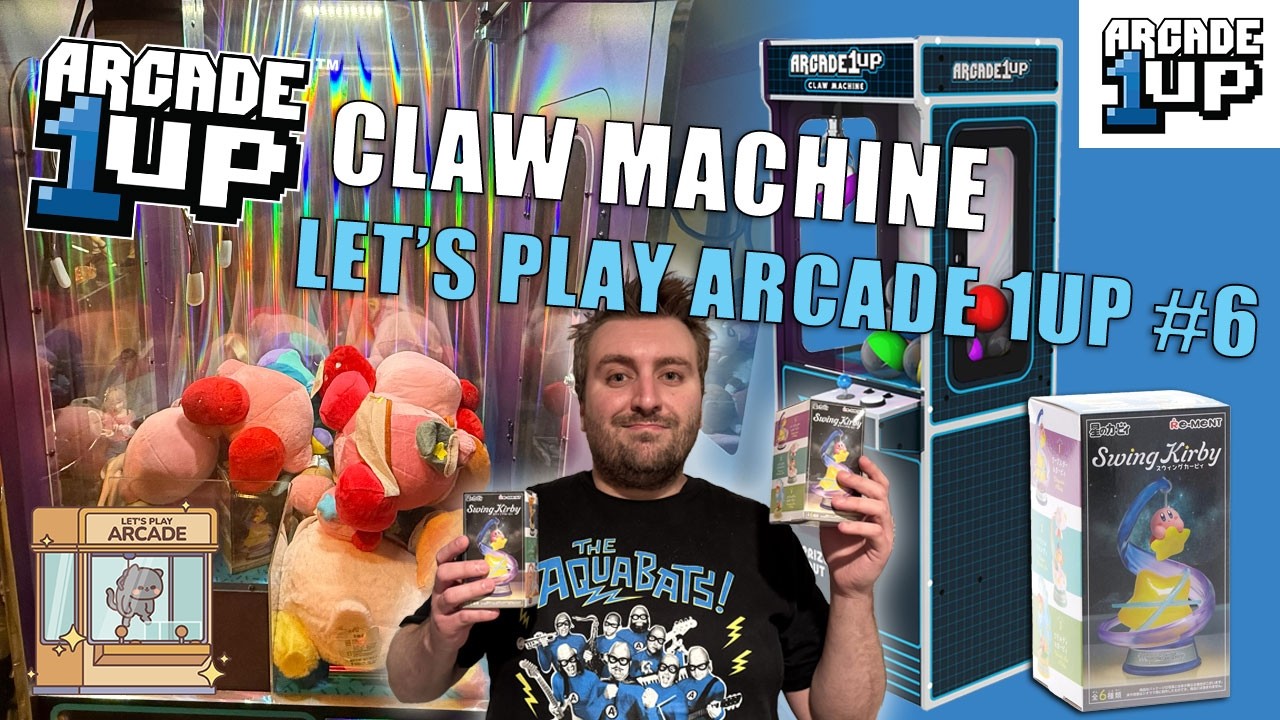 Winning Swing Kirby Blind Boxes in our Arcade 1UP Claw Machine - YouTube