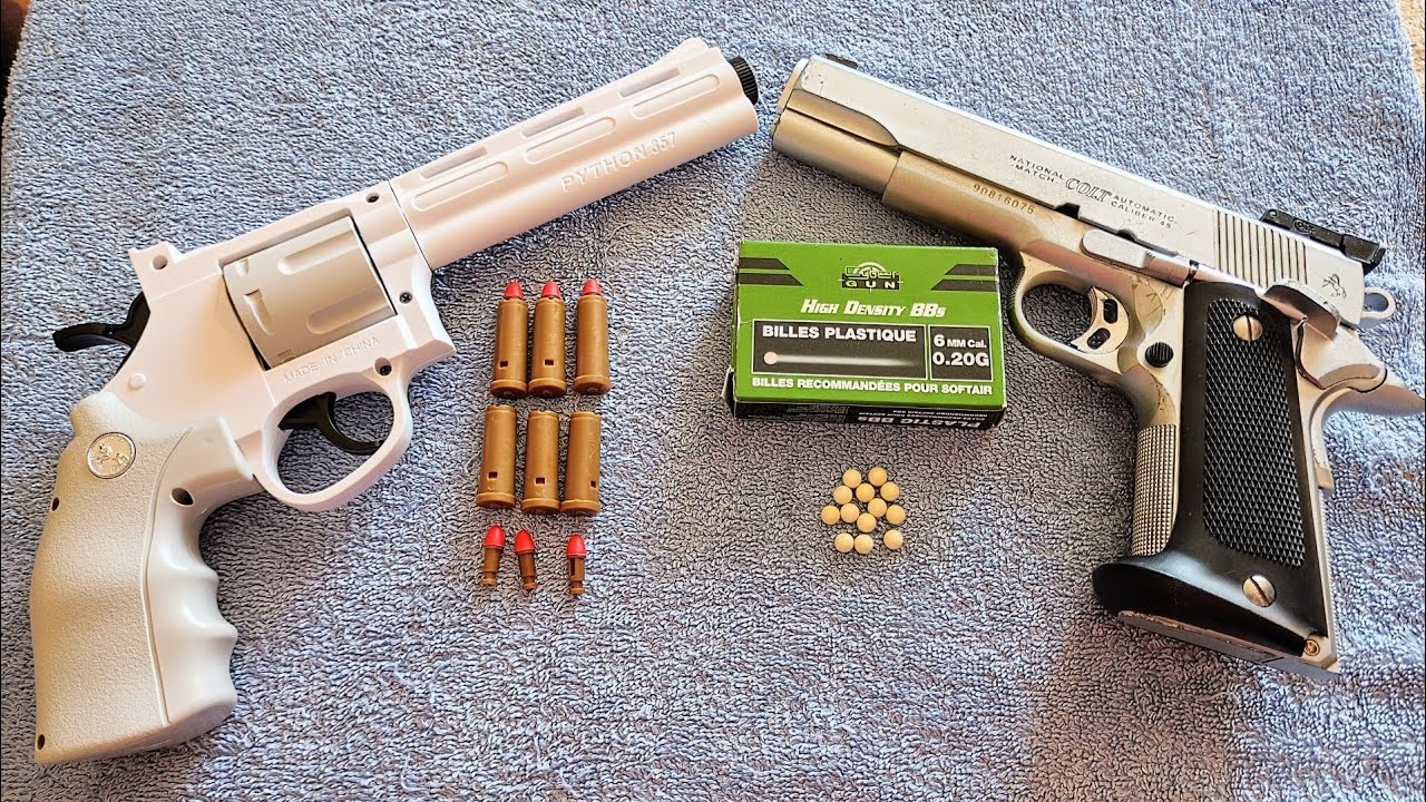COLT Python 357 ZP5 Soft Bullet Vs COLT National Match Airsoft Spring ...