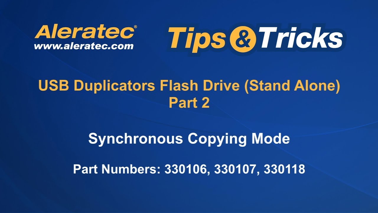 Aleratec Tips & Tricks | USB Duplicators 330106, 330107, 330118 Part 2 ...
