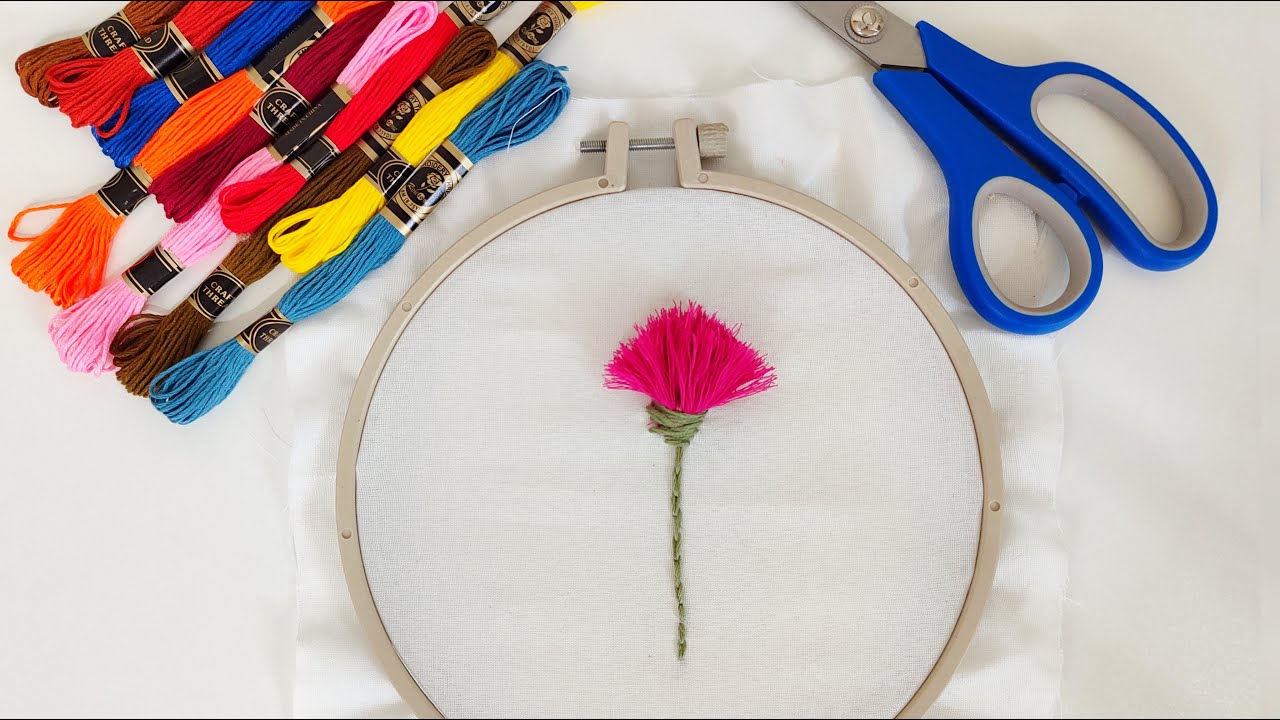 Sew beautiful flowers with a spool of thread || Embroidery art - YouTube
