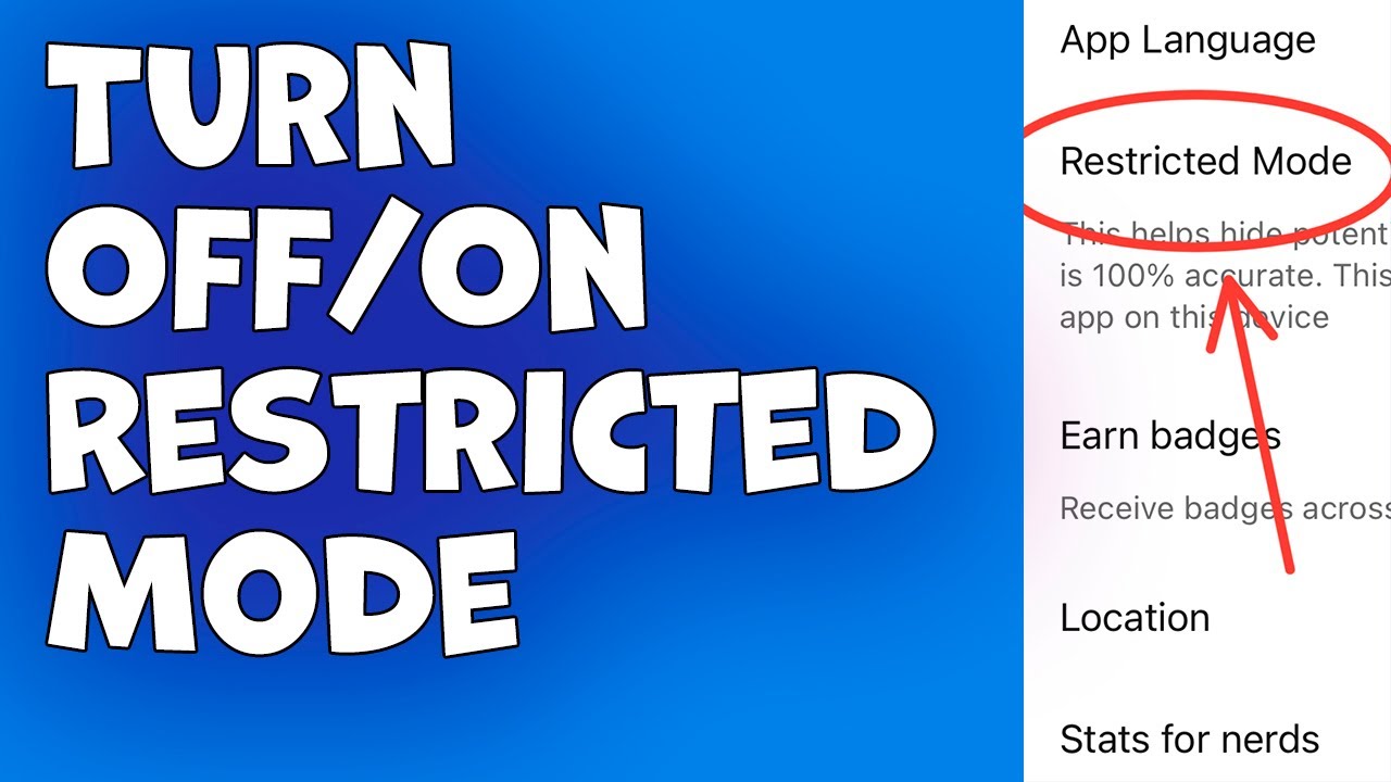 How To Turn Off/On Restricted Mode On YouTube: Step-by-Step Guide - YouTube