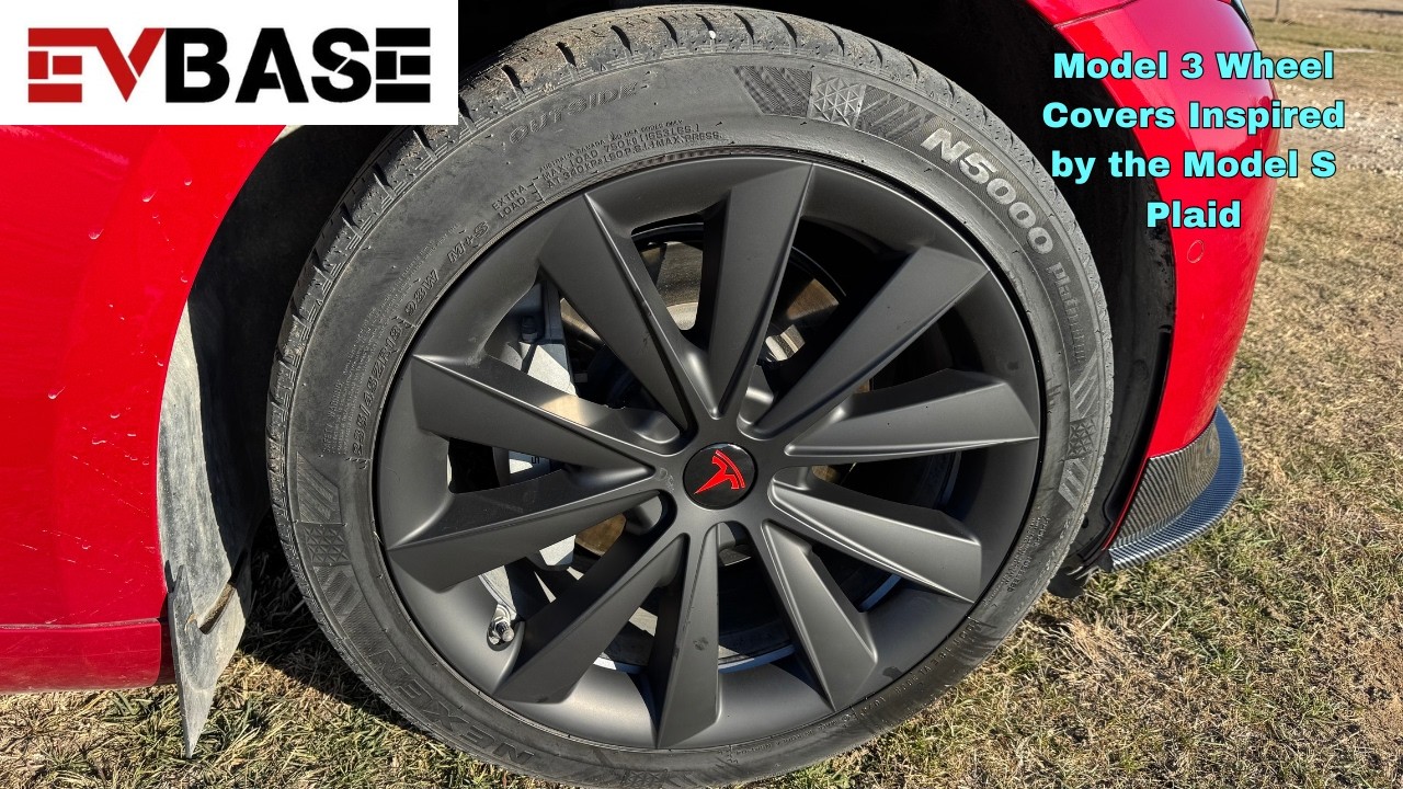 EVBase Aero Wheel Covers for Model 3 Inspired By Model S Plaid - YouTube