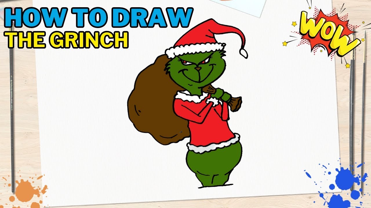 How to Draw The Grinch Easy for Beginners | Cartoon Drawing Tutorial ...