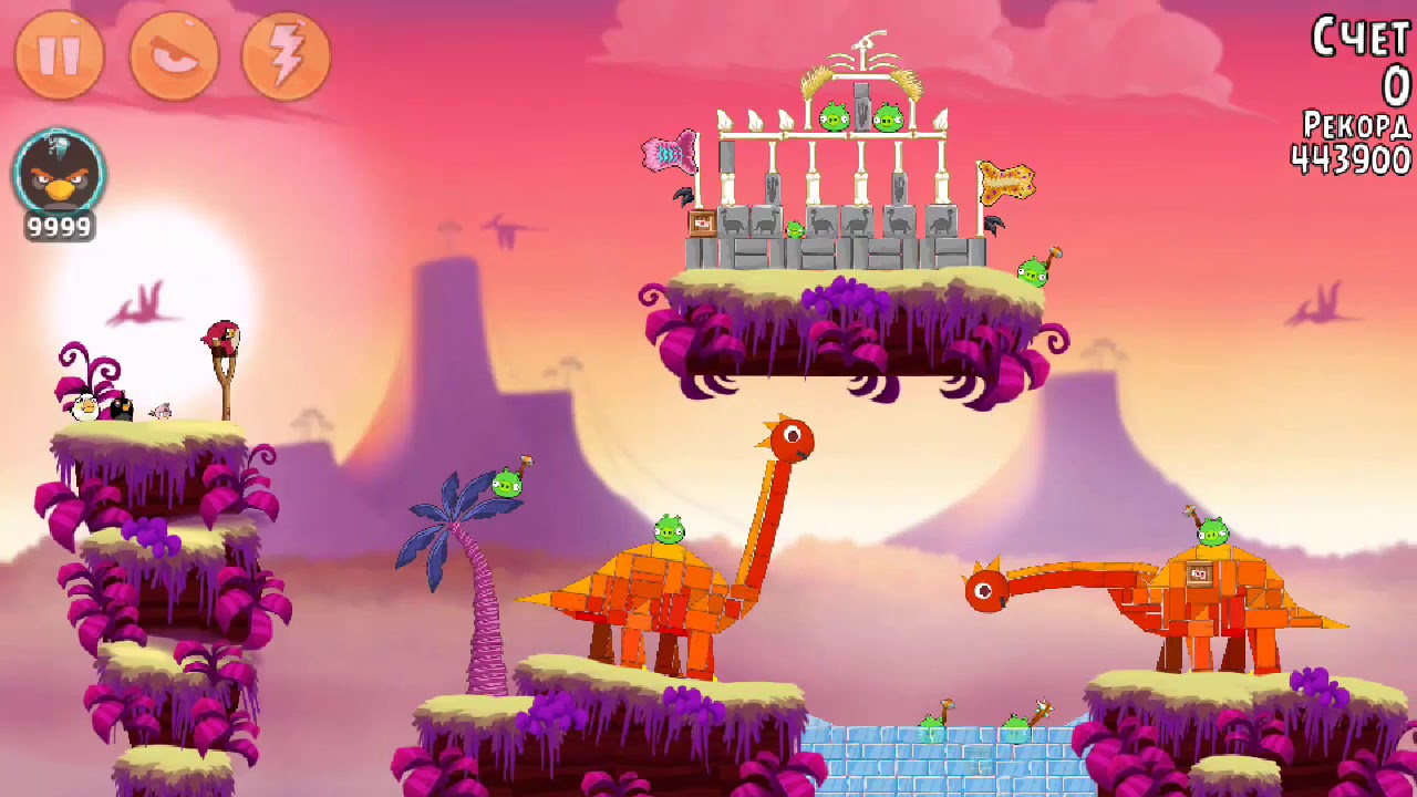 Angry Birds Classic Jurassic Pork(Mighty Eagle any%) - YouTube