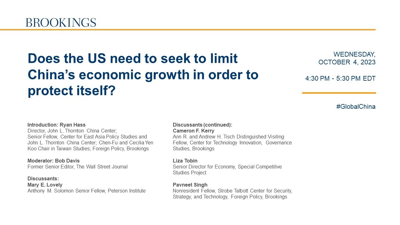 Does the US need to seek to limit China’s economic growth in order to ...