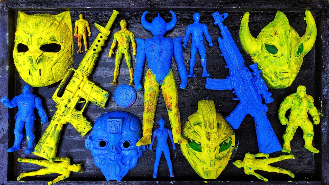 Membersihkan ultraman Zero Ginga, Nerf AK47, Sniper Rifle, Avengers ...