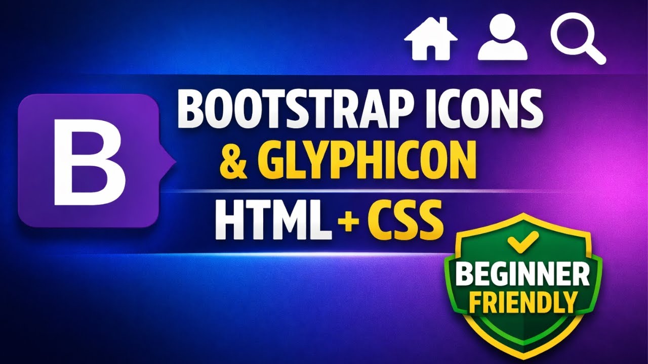 Bootstrap Icons / Glyphicon how to use in HTML + CSS (Beginner Friendly ...