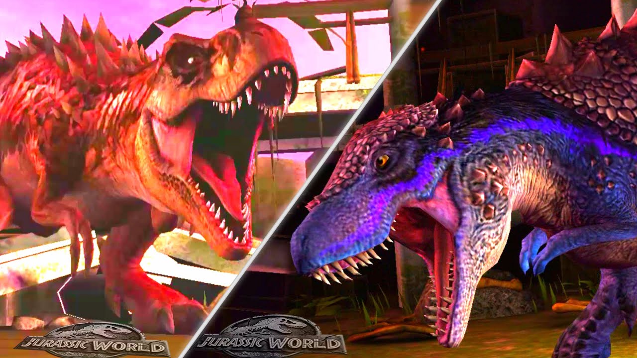 T-REX GEN 2 vs GLYTHRONAX MAX FULL X5 PACK - JURASSIC WORLD THE GAME ...