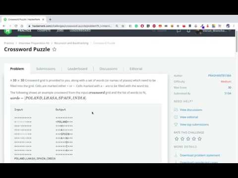 HackerRank Crossword Puzzle C++ - YouTube