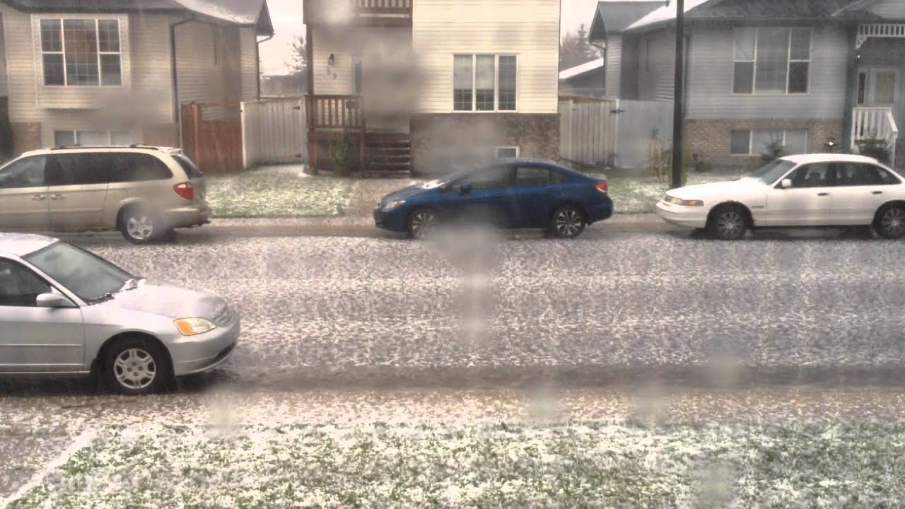 Heavy Hail Storm in Red Deer Alberta - YouTube