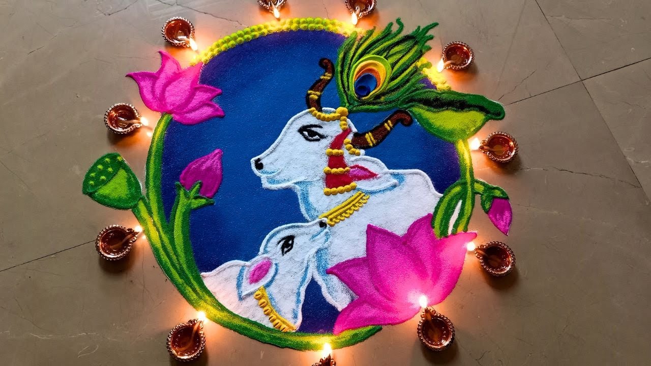 vasubaras rangoli , Diwali rangoli#17 - YouTube