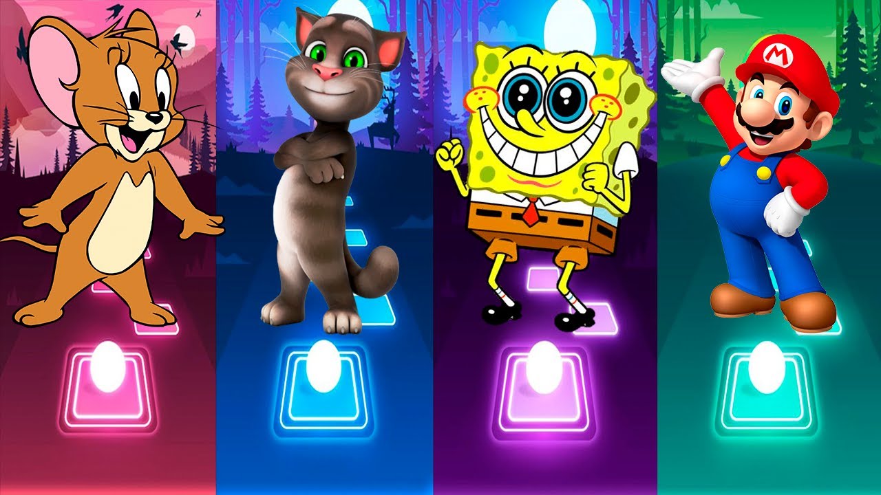 Tom And Jerry 🆚My Talking Tom 🆚SpongeBob 🆚Super Mario Bros⎹ 🎶 Who Is ...